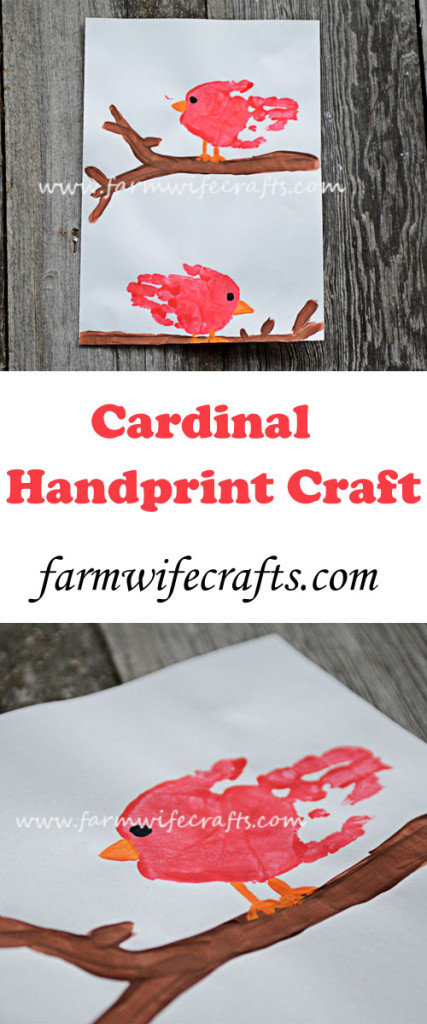 Red Cardinal Handprint Craft - The Farmwife Crafts