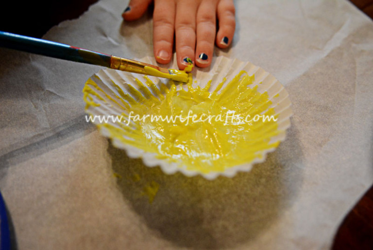 Yellow Cupcake Liner Sunshine - The Farmwife Crafts
